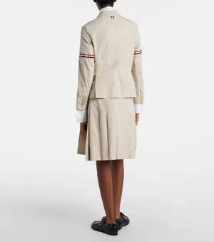 Thom Browne Pleated Cotton Twill Miniskirt