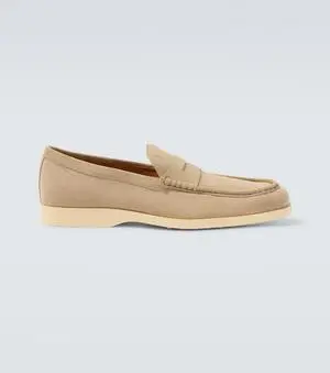 TOD'S Suede Penny Loafers - Beige