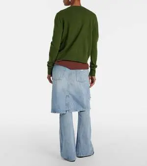 Acne Studios Distressed Layered Wide-leg Jeans