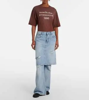 Acne Studios Distressed Layered Wide-leg Jeans