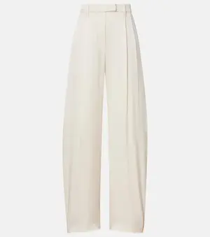 Brunello Cucinelli Mid-rise Silk Straight Pants