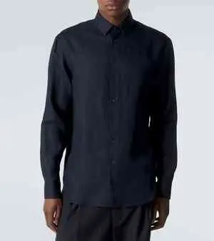 Giorgio Armani Linen Shirt - Blue