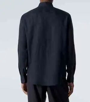 Giorgio Armani Linen Shirt - Blue