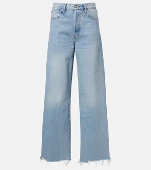 FRAME The Collegiate Wide-leg Jeans In Brine New Fray - Blue