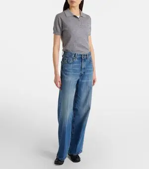 FRAME The Collegiate Wide-leg Jeans In Brine New Fray - Blue