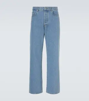 Dries Van Noten Logo Straight Jeans - Blue