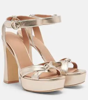 MALONE SOULIERS Rudi 130 Leather Platform Sandals - Silver