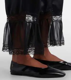 Saint Laurent Sao Leather Ballet Flats - Black