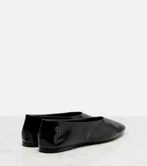 Saint Laurent Sao Leather Ballet Flats - Black