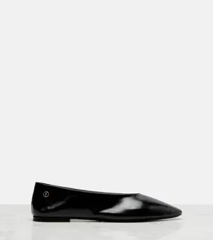 Saint Laurent Sao Leather Ballet Flats - Black
