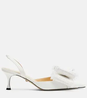 Mach & Mach Le Cadeau 65 Raffia Slingback Pumps