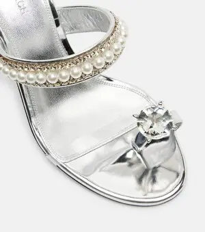 Mach & Mach Diamond Of Elizabeth 95 Leather Mules