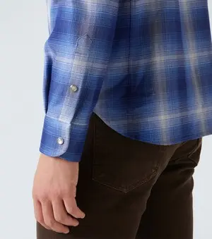 TOM FORD Checked Cotton Shirt - Blue