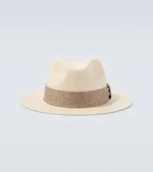 Kiton Straw Fedora - Beige
