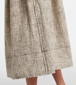 Erdem Cotton-blend Tweed Midi Skirt