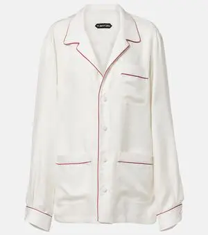 TOM FORD Silk Twill Pajama Shirt - White