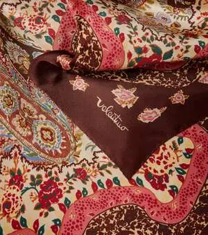 Valentino Garavani Printed Silk Twill Scarf - Burgundy