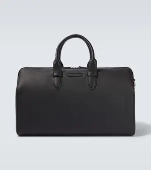 Brioni Leather Duffle Bag - Black