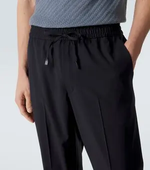 Brioni Asolo Wool Straight Pants - Blue