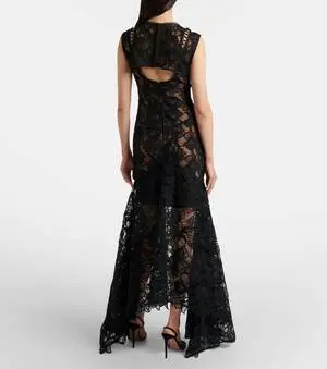 Costarellos Janica Silk Lace Gown - Black