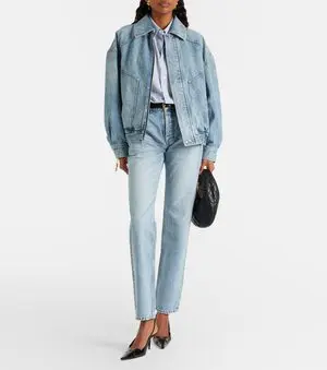 Saint Laurent Denim Blouson Jacket - Blue