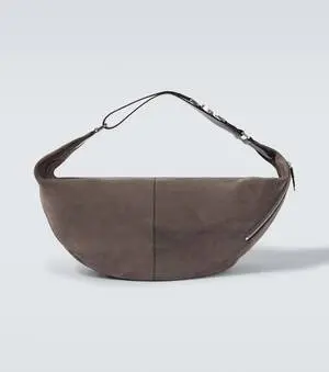 LEMAIRE Belted Suede Shoulder Bag - Brown