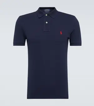 Polo Ralph Lauren Logo Cotton Piqué Polo Shirt - Blue