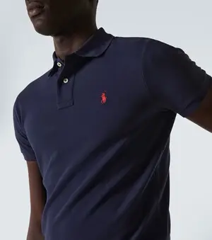 Polo Ralph Lauren Logo Cotton Piqué Polo Shirt - Blue
