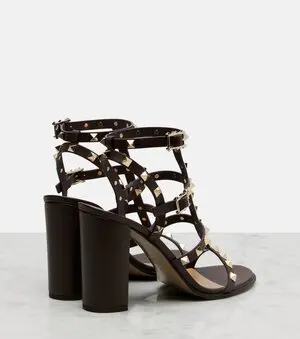Valentino Garavani Embellished Leather Sandals - Brown