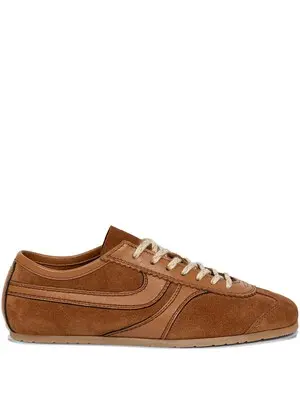 Dries Van Noten Leather Bowling Sneakers - Brown