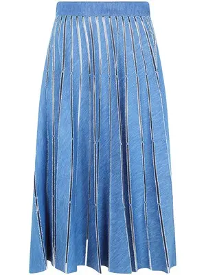 TWINSET Midi Cotton Skirt - Blue