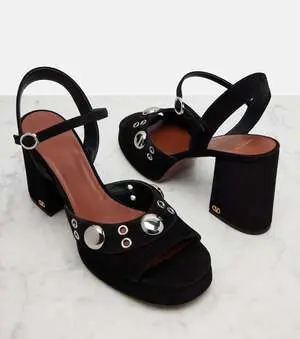 Valentino Garavani Embellished Leather Platform Sandals