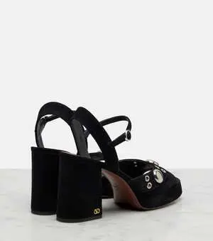 Valentino Garavani Embellished Leather Platform Sandals