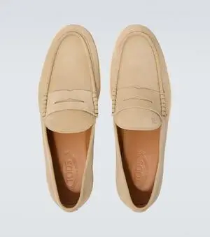 TOD'S Suede Penny Loafers - Beige