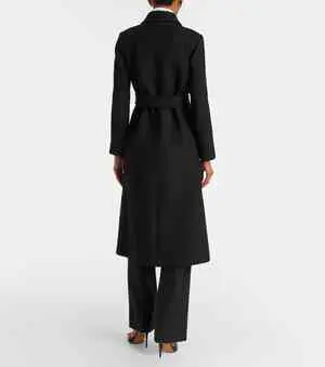 Valentino Garavani Vgold Belted Wool And Silk Coat