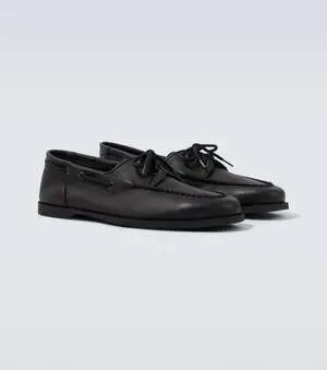 John Lobb Foil Leather Boat Shoes