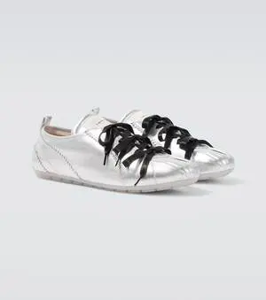 Simone Rocha Ballerina Grip Metallic Leather Sneakers