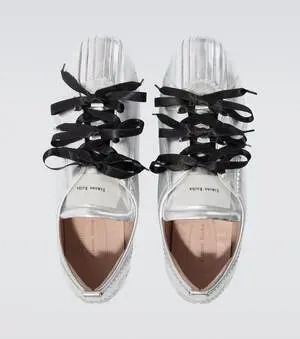 Simone Rocha Ballerina Grip Metallic Leather Sneakers