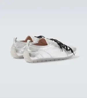 Simone Rocha Ballerina Grip Metallic Leather Sneakers