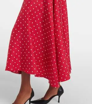 RODARTE Printed Silk Twill Midi Dress