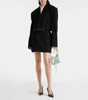Balenciaga Le City Moto Mini Leather Shoulder Bag - Silver