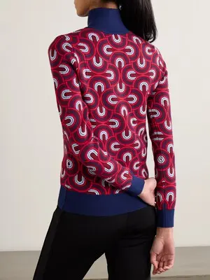 Fusalp Jacquard-knit Half-zip Sweater - Red