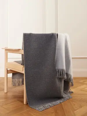 Brunello Cucinelli Fringed Cashmere Blanket - Gray