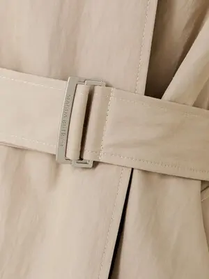 Magda Butrym Hooded Belted Cotton-blend Jacket - Neutrals