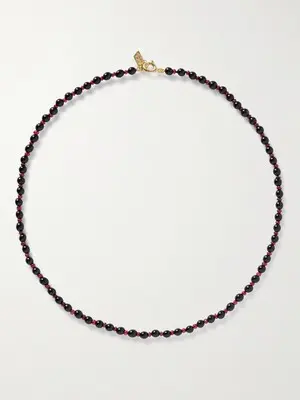 LOREN STEWART Seraphina Agate And Ruby Necklace - Black
