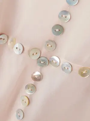 Staud Silk-organza Maxi Dress With Button Embellishments - Neutrals