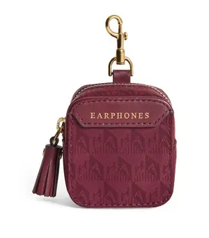 ANYA HINDMARCH Jacquard Logo Earphones Case - Purple