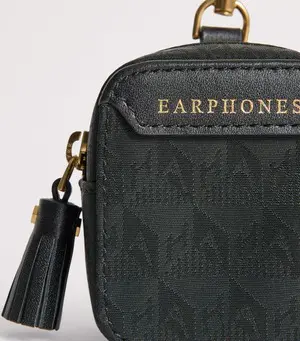 ANYA HINDMARCH Jacquard Logo Earphones Case - Black