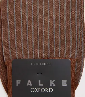 Falke Cotton-blend Oxford Stripe Socks - Red