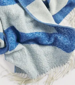 NN.07 Wool-blend Logo Scarf - Blue